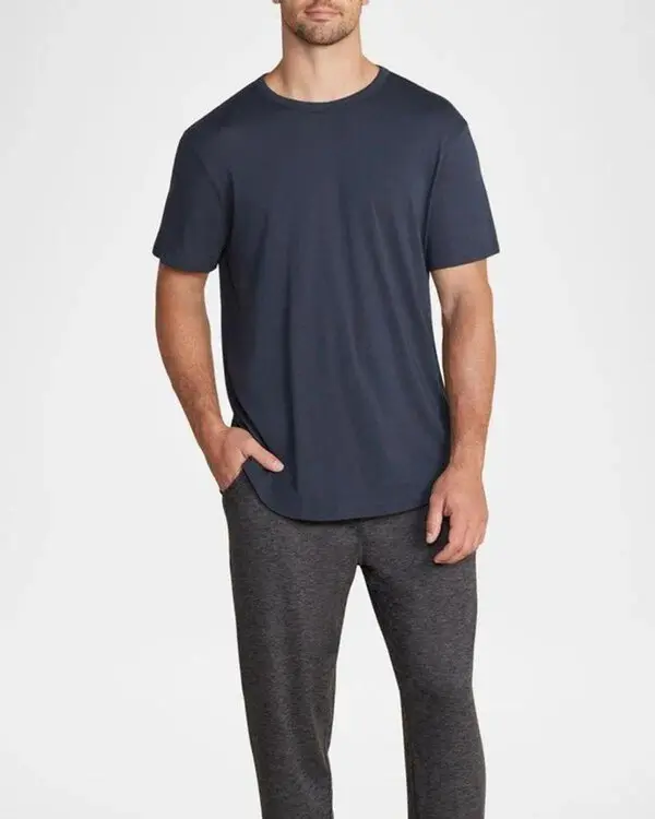 Barefoot Dreams Apos;s Malibu Collection Cotton Modal Crewneck T-shirt - Blue