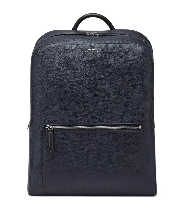 Smythson Ludlow Leather Backpack - Blue