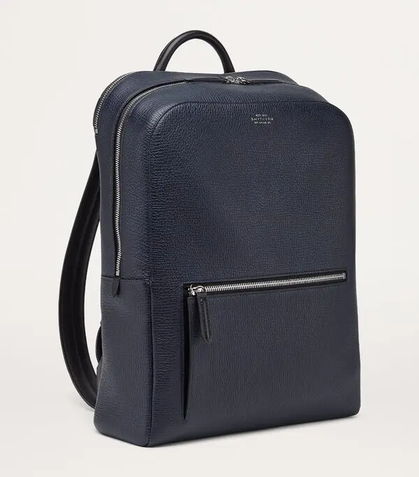 Smythson Ludlow Leather Backpack - Blue