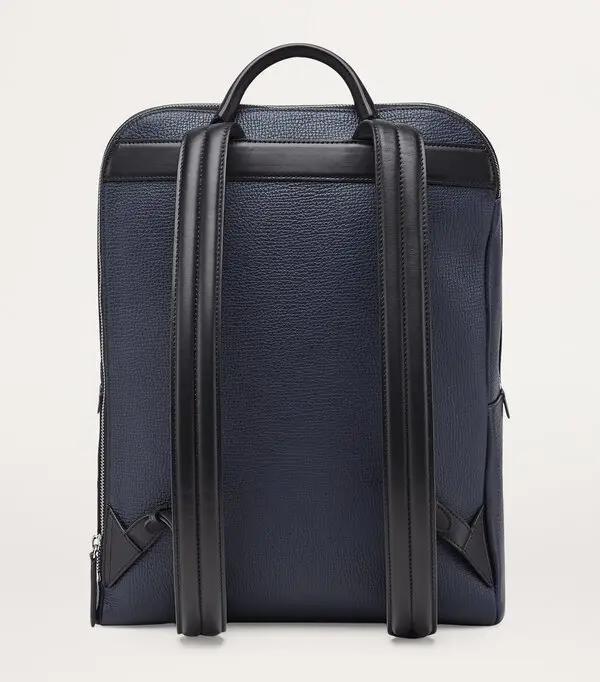 Smythson Ludlow Leather Backpack - Blue