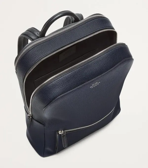 Smythson Ludlow Leather Backpack - Blue