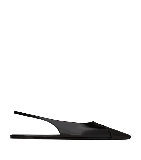Saint Laurent Babylone Slingback Flats - Black
