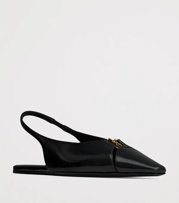 Saint Laurent Babylone Slingback Flats - Black