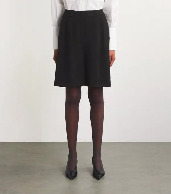 AEXAE Wool Pleated Bermuda Shorts