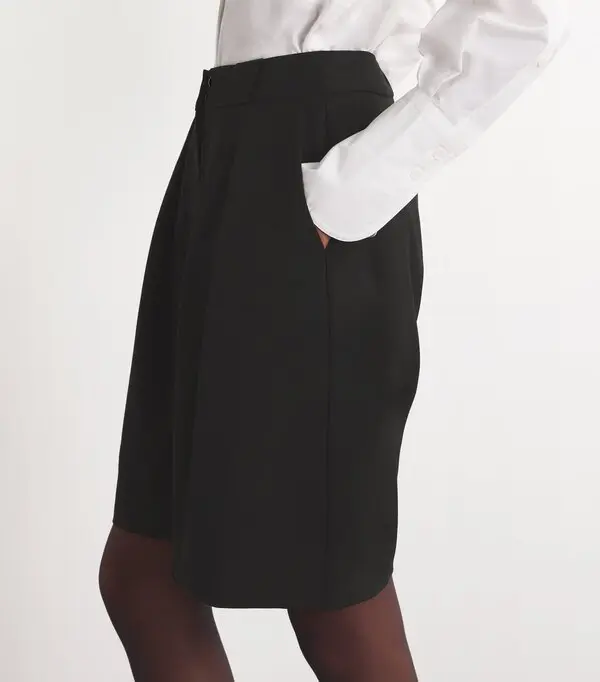 AEXAE Wool Pleated Bermuda Shorts
