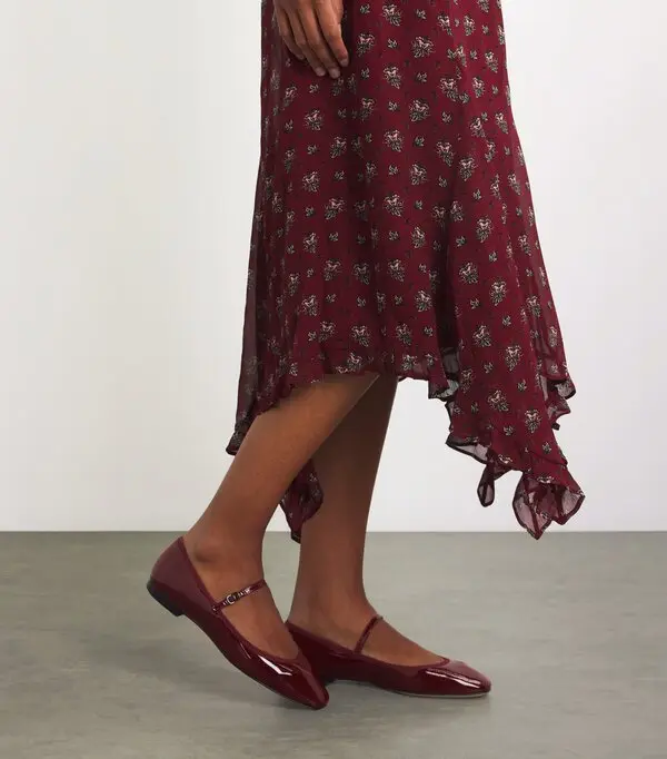 Paige Patent Leather Jolie Ballet Flats - Burgundy