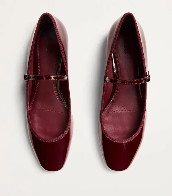Paige Patent Leather Jolie Ballet Flats - Burgundy