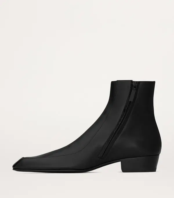 Saint Laurent Leather Hitch Ankle Boots