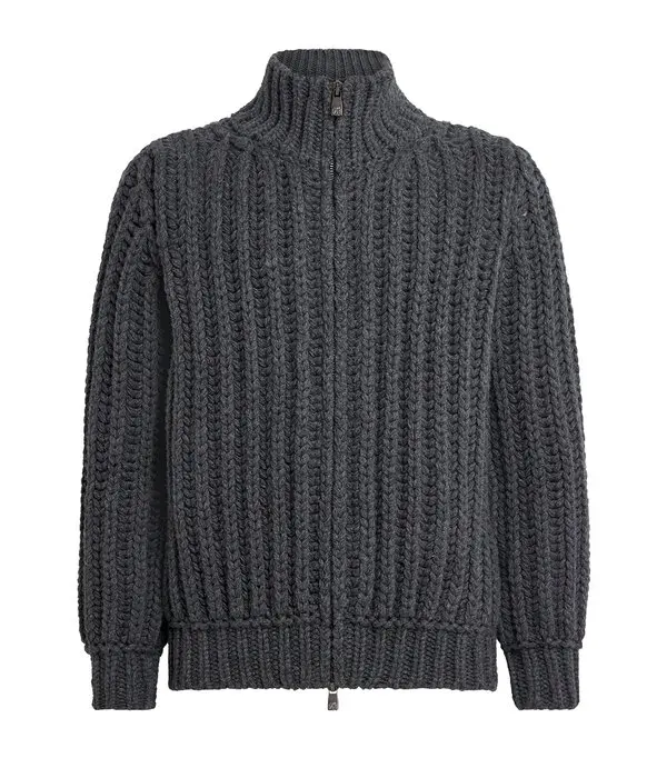 Corneliani Wool-cashmere Zip-up Sweater