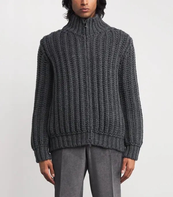 Corneliani Wool-cashmere Zip-up Sweater