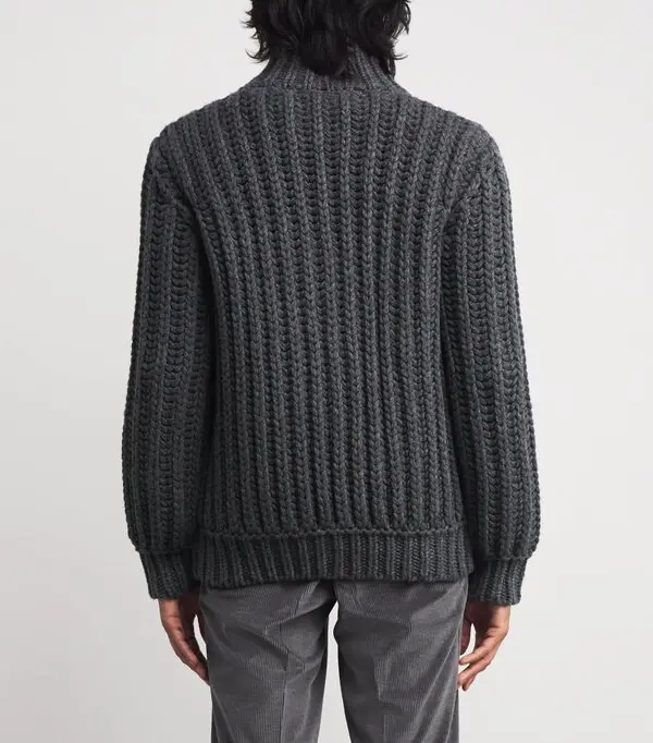 Corneliani Wool-cashmere Zip-up Sweater