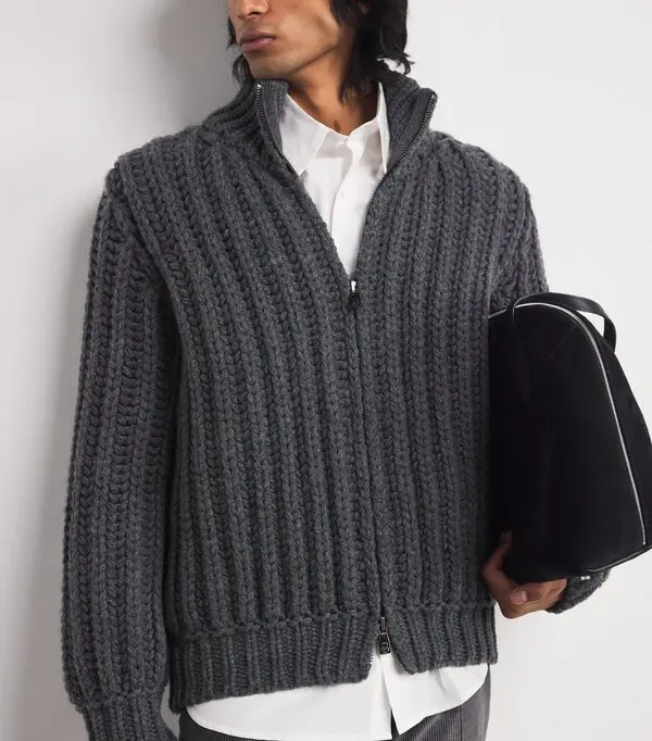 Corneliani Wool-cashmere Zip-up Sweater