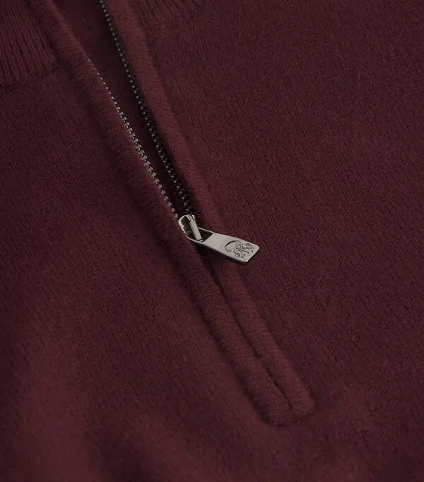 Corneliani Wool-cashmere Zip-up Sweater - Burgundy