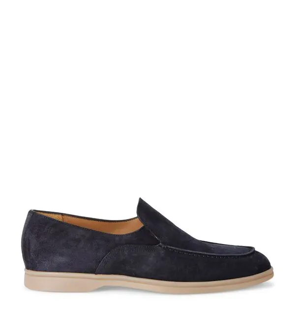 Harrys Of London Suede Wharf Slip-On Loafers - Navy  display picture 1