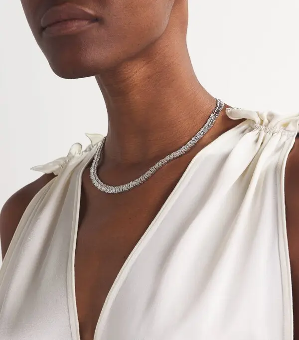 SUZANNE KALAN Gold And Diamond Tennis Necklace