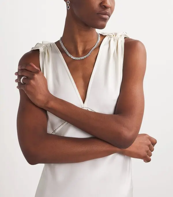 SUZANNE KALAN Gold And Diamond Tennis Necklace