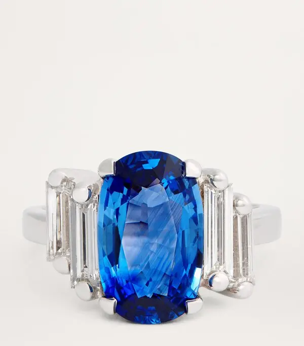 SUZANNE KALAN Gold Ceylon Sapphire And Diamond One Of A Kind Ring - White