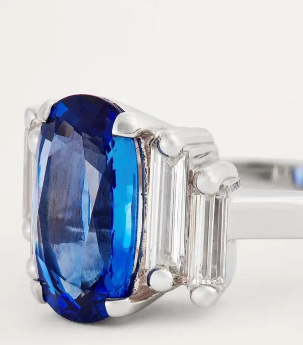 SUZANNE KALAN Gold Ceylon Sapphire And Diamond One Of A Kind Ring - White