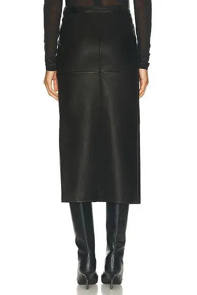 Rabanne Ruched Leather Skirt