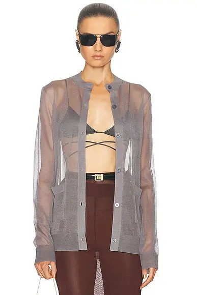 Saint Laurent Sheer Knit Cardigan