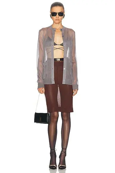 Saint Laurent Sheer Knit Cardigan