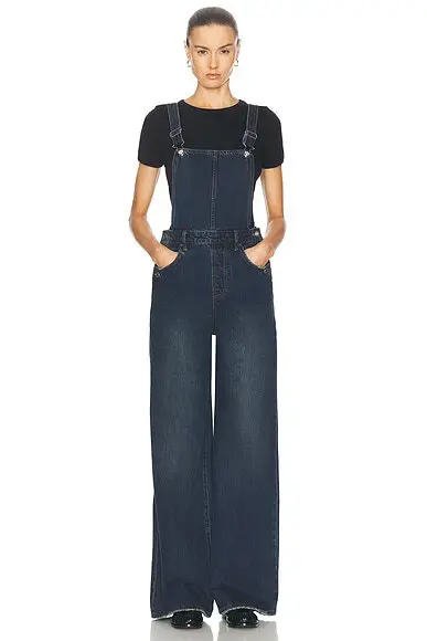 GRLFRND Sadie Wide Leg Overalls Jeans