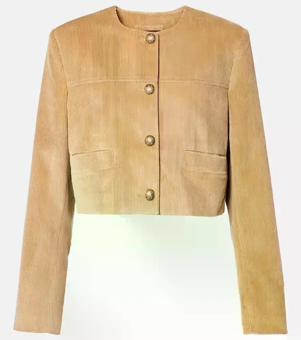 Citizens Of Humanity Pia Cropped Corduroy Jacket - Brown