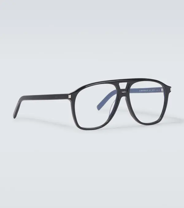 Saint Laurent Sl 596 Dune Aviator Eyeglasses - Black