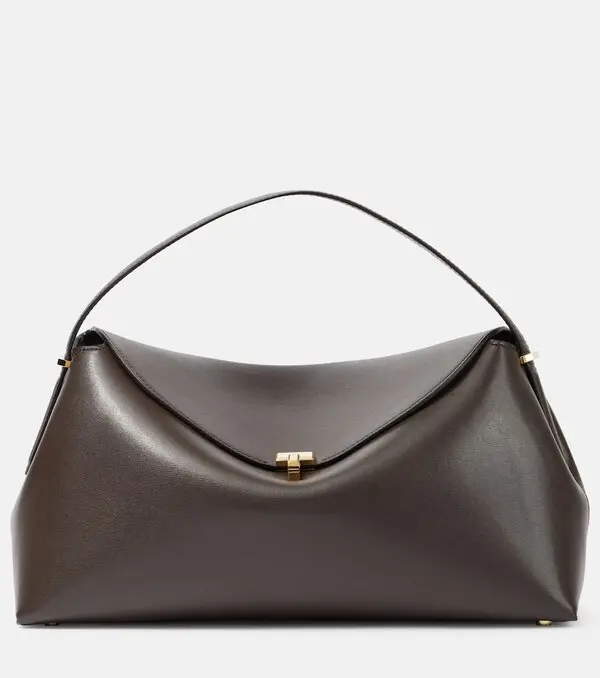 TOTEME T-lock Leather Top-handle Bag - Brown