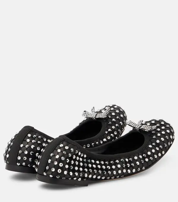 Rene Caovilla Crystal-embellished Ballet Flats