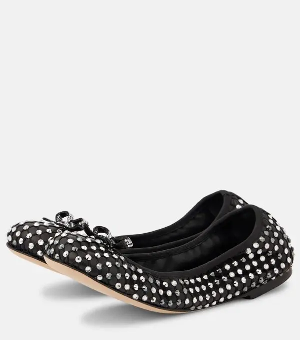Rene Caovilla Crystal-embellished Ballet Flats