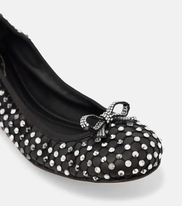 Rene Caovilla Crystal-embellished Ballet Flats