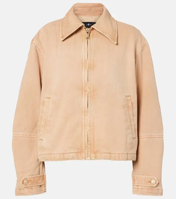 7 For All Mankind Denim Trucker Jacket - Beige