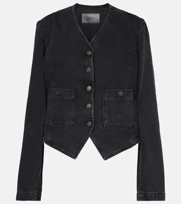 7 For All Mankind Denim Trucker Jacket - Black