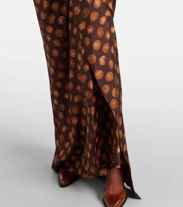 Dries Van Noten Polka-dot Silk Maxi Skirt