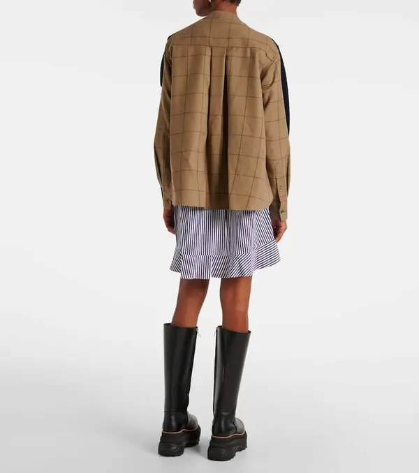 Sacai Layered Wool-blend Cardigan