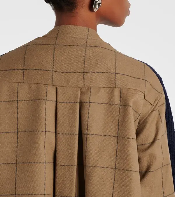Sacai Layered Wool-blend Cardigan