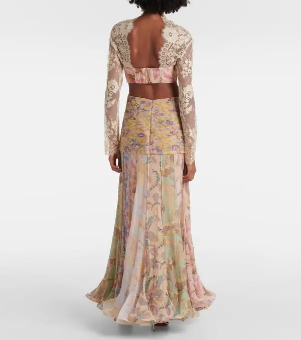 zimmermann asymmetric flounce dress Zimmermann Tama Flounce Short Dress Diamond Splice Print main image 1