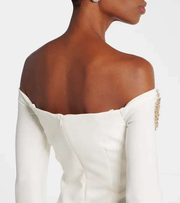 Costarellos Meline Embellished Gown - White