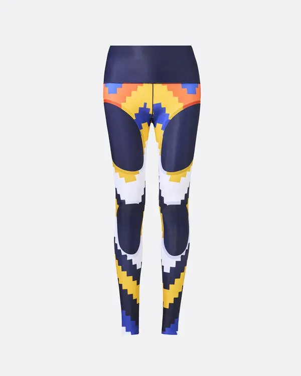 Perfect Moment Compression Legging - Canary-yellow-chevron-print