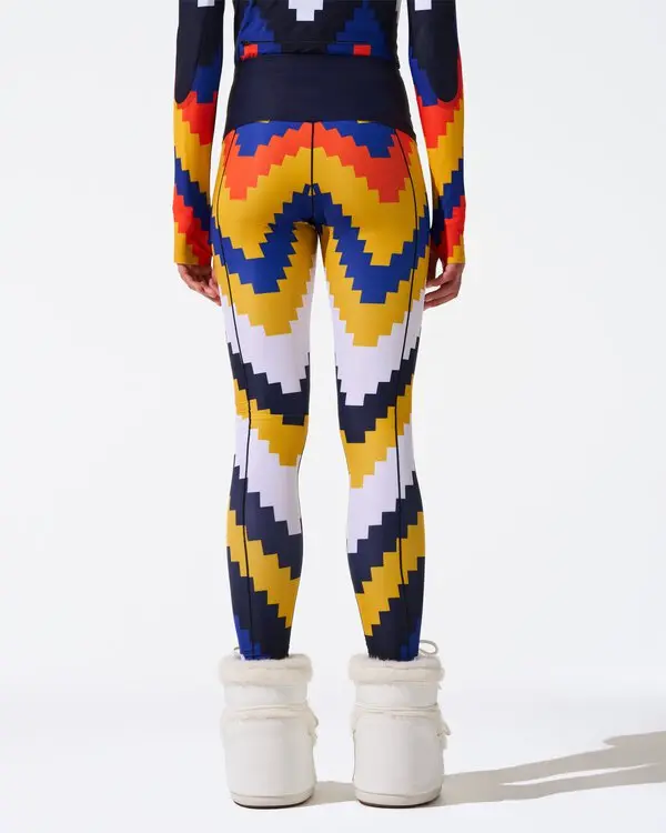 Perfect Moment Compression Legging - Canary-yellow-chevron-print