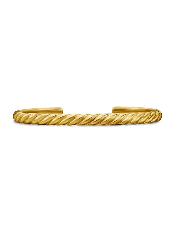 David Yurman Sculpted Cable Cuff Bracelet In 18k Yellow 5.5mm - Gold