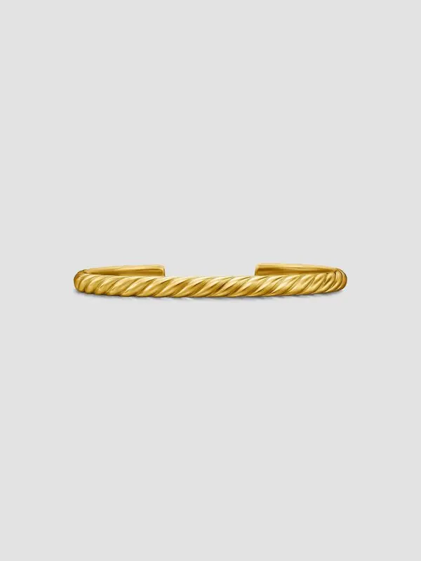 David Yurman Sculpted Cable Cuff Bracelet In 18k Yellow 5.5mm - Gold