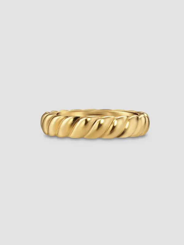 David Yurman Sculpted Cable Band Ring In 18k Yellow 5mm