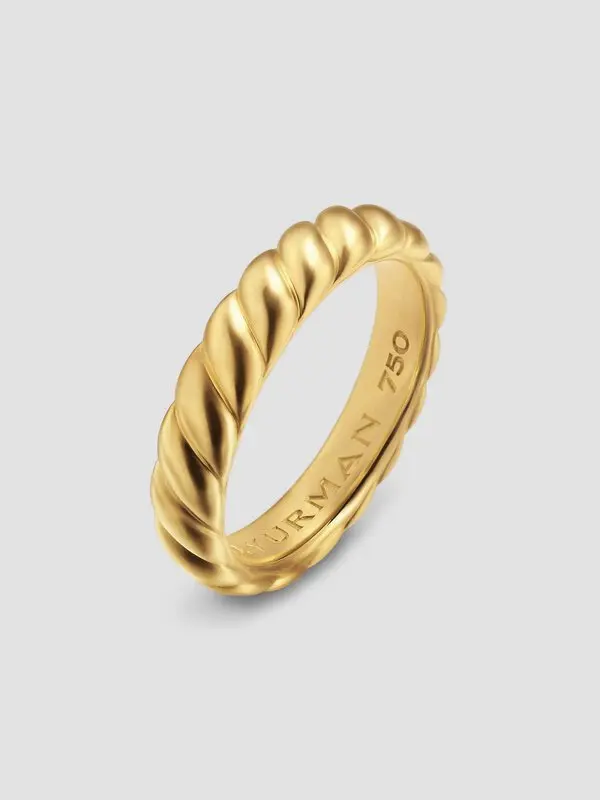 David Yurman Sculpted Cable Band Ring In 18k Yellow 5mm