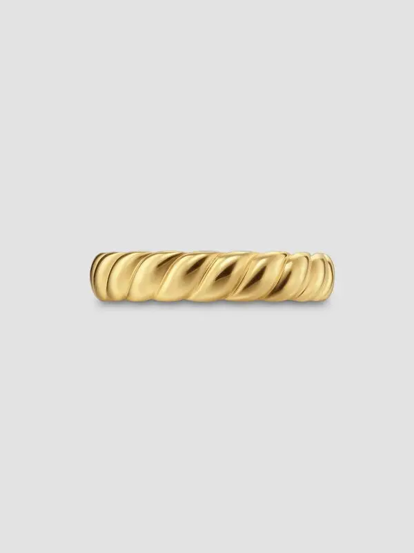 David Yurman Sculpted Cable Band Ring In 18k Yellow 5mm