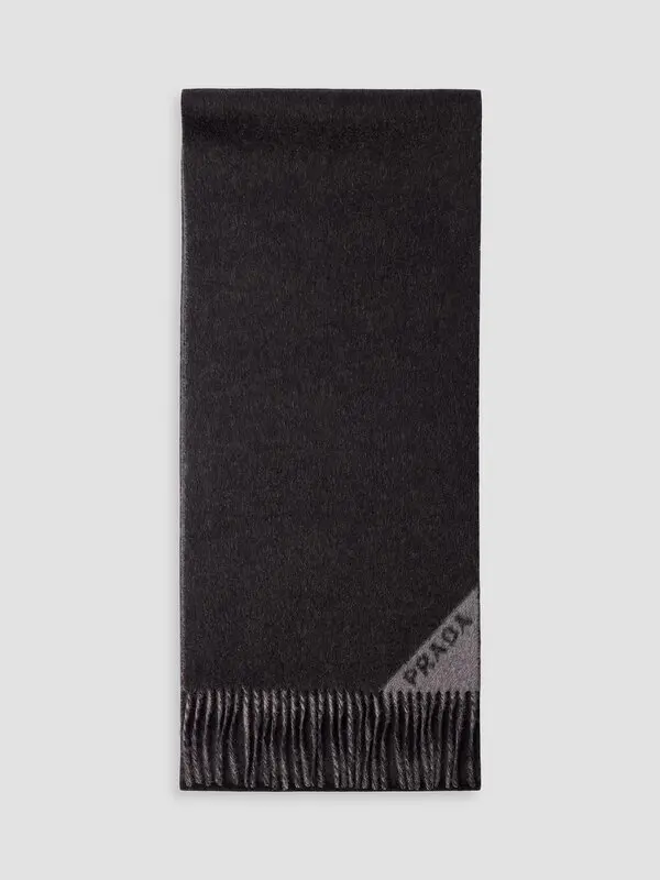 Prada Double Cashmere Scarf - Dark Grey