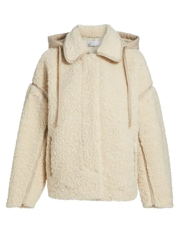 DH New York Kyle Faux-shearling Hooded Jacket - Ivory Combo
