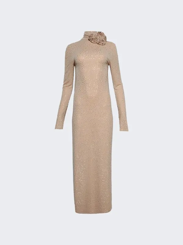 Magda Butrym Crystal Embellished Open-back Gown - Beige