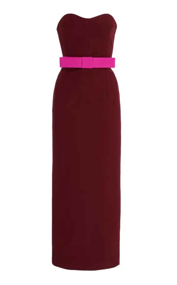 THE NEW ARRIVALS ILKYAZ OZEL Exclusive Noéle Bow-detailed Crepe Maxi Dress - Red